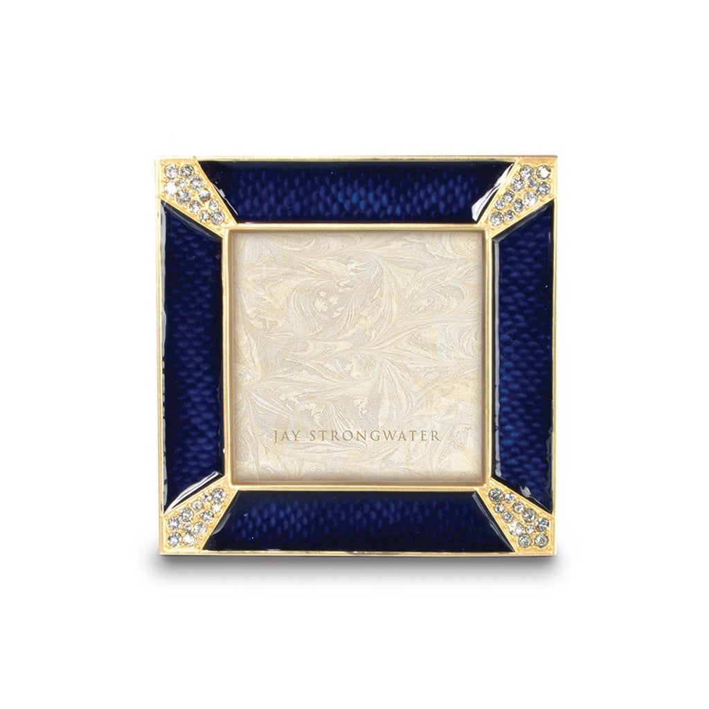 Jay Strongwater Leland Pave Corner 2" Square Frame - Delft Garden ...
